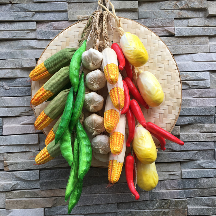 1 Bunch Hanging Fake Vegetable Artificial Corn Pepper Garlic Hanger ...