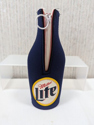 Miller Lite Beer Bottle Zip Up Cooler Neoprene Koozie | eBay