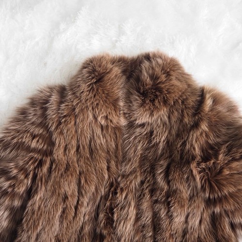 Saga Furs Thick Hair Volume Silver Tag Fur Coat Actress Collar size L ...