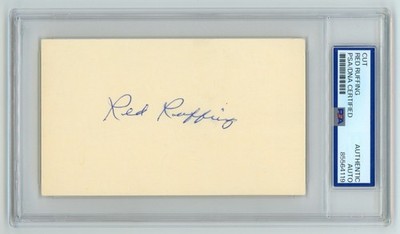 Red Ruffing Signed Autographed 3x5 Index Card Cut PSA DNA Auto NY ...