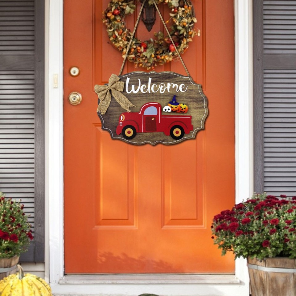 1 Set Home Welcome Board Hanging Decor Scene Pendant Welcome Plate ...