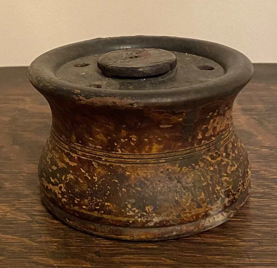 RARE! Antique S. Silliman & Co. Wooden Inkwell Quill Holes W/ Glass ...