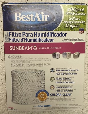 BestAir H64 Humidifier Replacement Filter Extended Life Wick Air Water ...