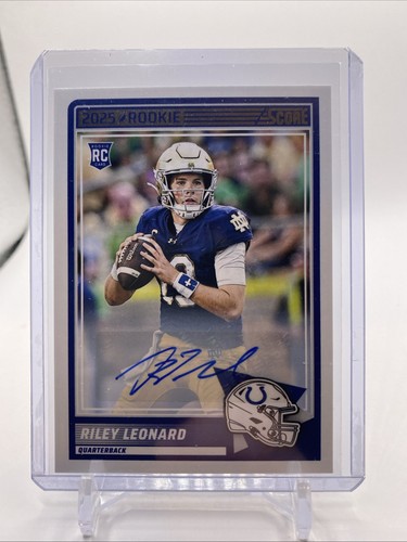 Riley Leonard Auto 2025 Panini-Score Football Rookie Card #9 Colts Sp ...