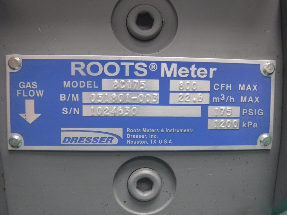 Dresser Roots 8C175 Gas Meter w/ ICEX Electronic Transmitter | eBay