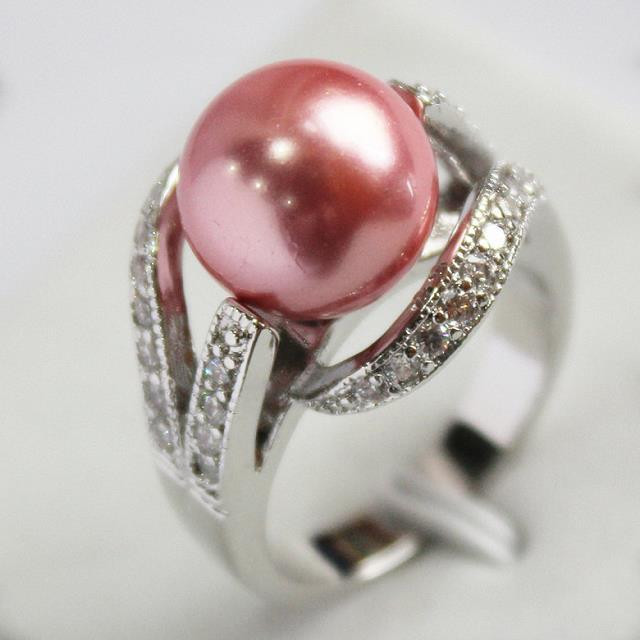 8Colors 12mm South Sea shell pearl Gemstone Jewelry Ring Size 6 7 8 9 ...