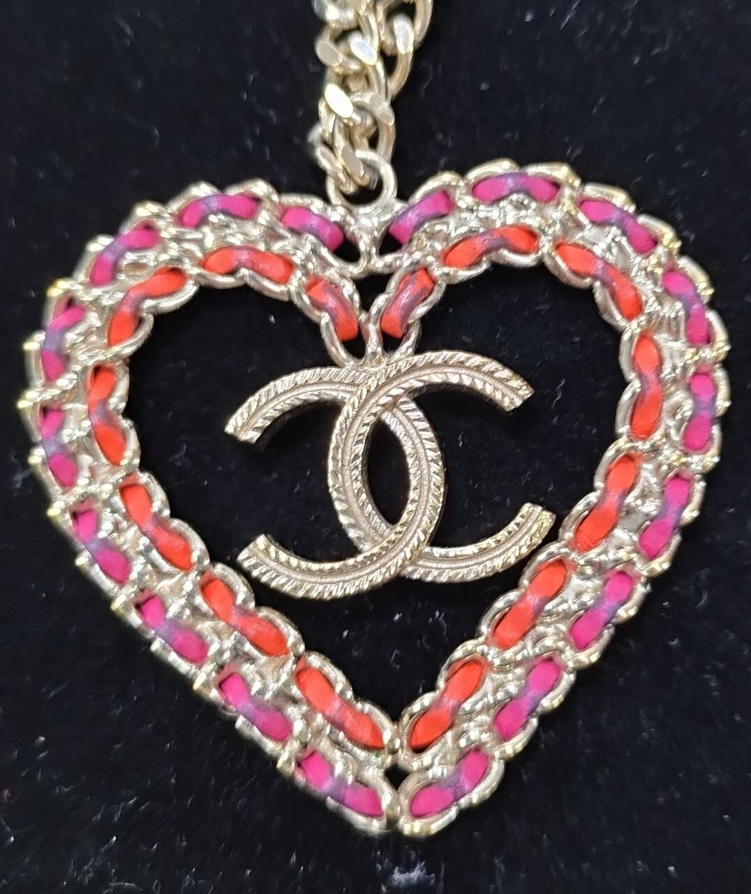 CHANEL Coco mark logo Accessory heart necklace Pendan… - Gem