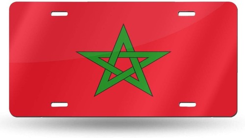 Moroccan Flag License Plate Front Sign Car Tag One Size, White | eBay