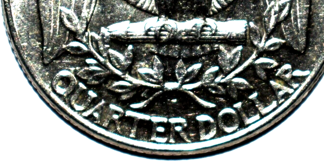1990 D Washington Quarter Error Double-Die Mint Mark, DD Wing Die Clash ...