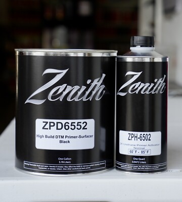 Zenith ZPD6552 Auto 2K Urethane High Build DTM Primer Surfacer BLACK ...