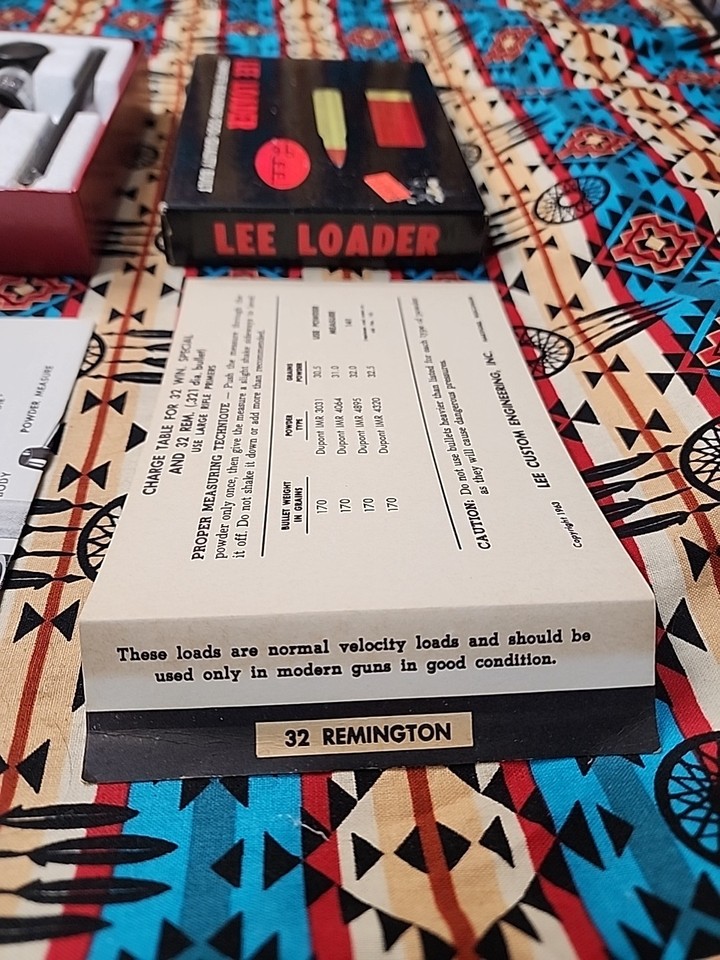 LEE LOADER COMPLETE RELOADING TOOL 32 REMINGTON 32 R. HAND LOADER ...