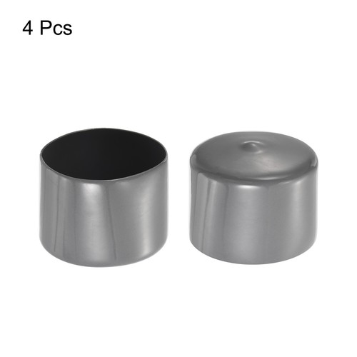 4pcs Rubber End Caps 56mm ID Vinyl Round Tube Bolt Cap Cover Dark Grey ...
