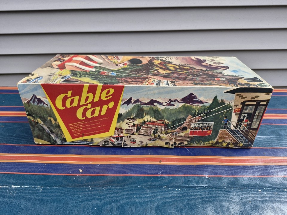 Vintage Technofix #303 Rocky Mountains Express Tin Cable Car Toy Set ...