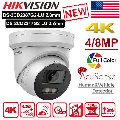 Hikvision 4K 8MP 4MP ColorVu IP Camera PoE DS-2CD2387G2H-LISU/SL DS-2CD2347G2-LU | eBay
