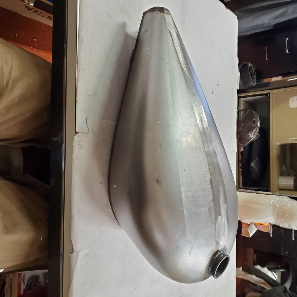 Custom James Villain Stretched Gas Fuel Tank 3.5 Gal Raw Steel CCI ...