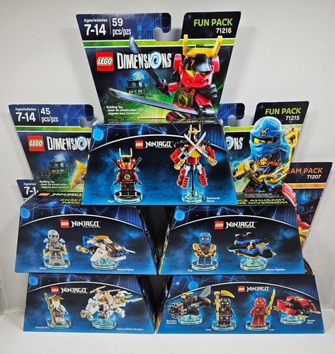 LEGO Dimensions Ninjago Cole-Kai-Jay-Zane-Sensei Wu-Nya Lot of 5 Brand ...