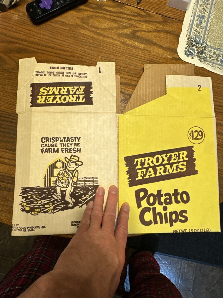 Vintage Troyer Farms Potato Chips Empty Box, Original From 1975 | eBay
