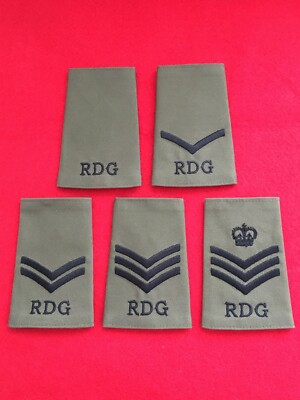 High Quality Royal Dragoon Guards Rank Slide Olive Green RDG Combat ...