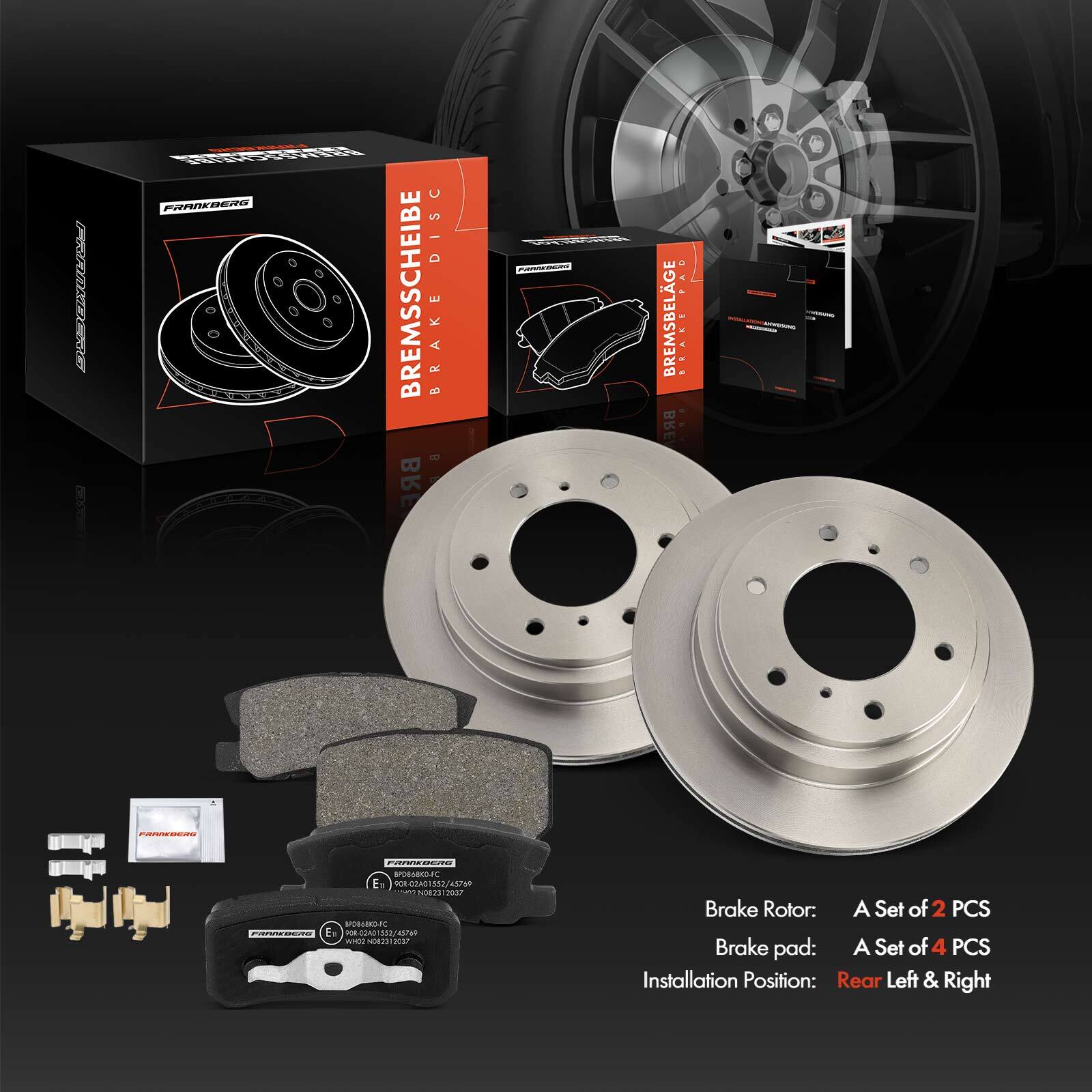 Vented Brake Discs & Brake Pads Rear 300mm for Mitsubishi Pajero/Shogun ...