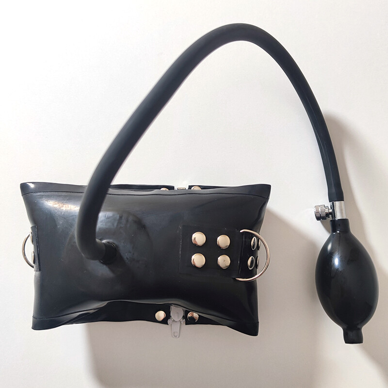 Inflatable Latex Collar Back Zipper 1.0mm Thickness Bondage Rubber Neck ...