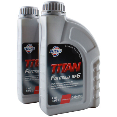 Fuchs 2 Quart TITAN FORMULA GF-6 SAE 5W-20 Engine Oil 2 x 1q for Ford ...