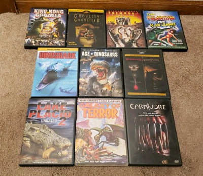 10 HORROR MOVIE DVD LOT ASSORTED MIXED MISC OBSCURE SCARY MONSTER ...