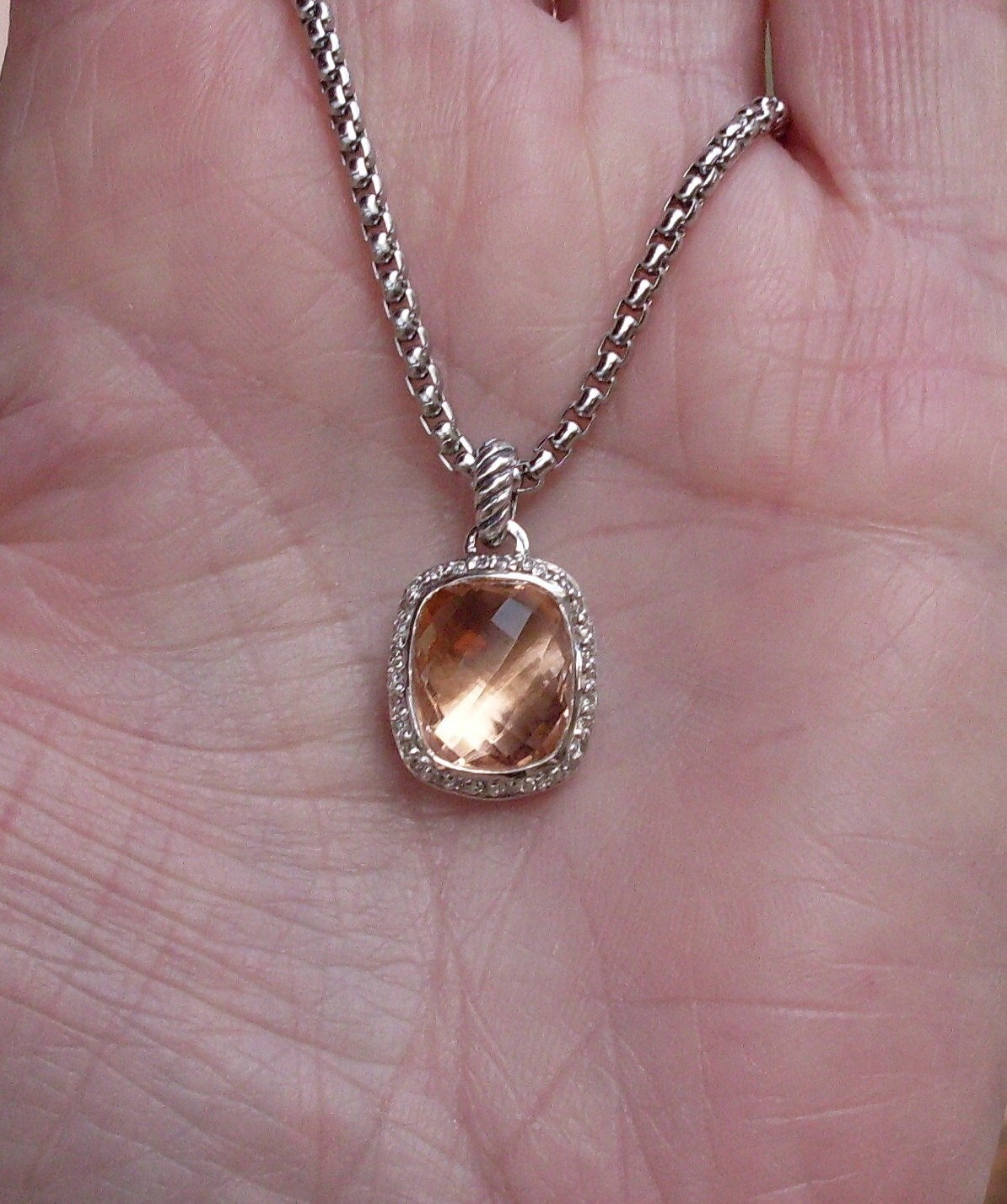 Retired David Yurman Noblesse Morganite & Diamond Pen… - Gem