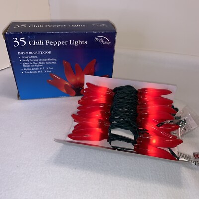 NoS Bright Tidings Red 35 Chili Pepper Lights Indoor/Outdoor 16 Ft ...