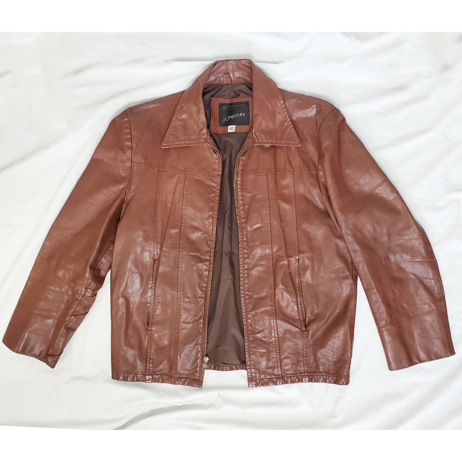 1970's Vintage Jc Penny Leather Waist Jacket 40. - Gem