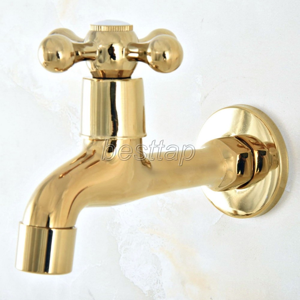 Gold Color Brass Kitchen Laundry bathroom Garden Mop Water Tap Faucet ...