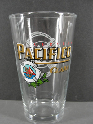 PACIFICO CLARA BEER 🍺 PINT DRINKING GLASS GOLD ANCHOR BAR MANCAVE BLUE ...