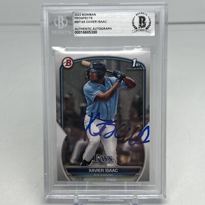 2023 Bowman Draft XAVIER ISAAC 1st BP-145 Tampa Bay Rays Signed BAS ...