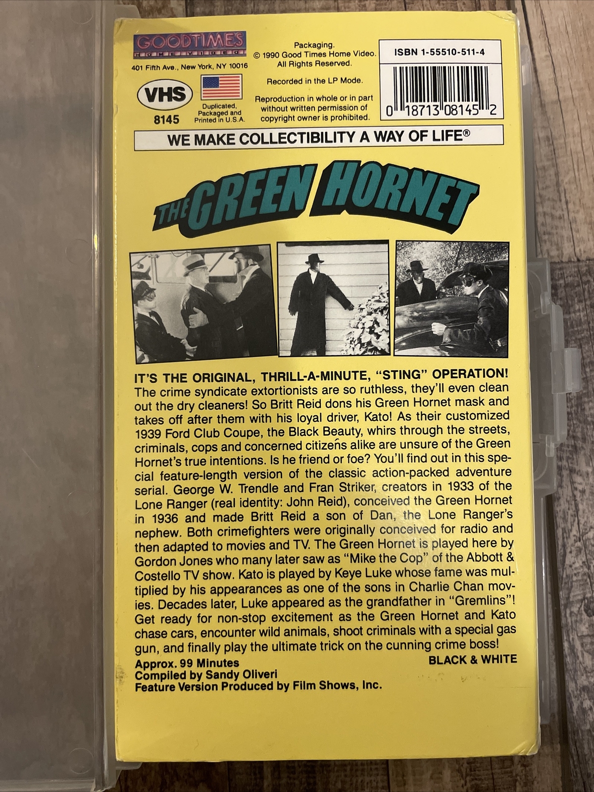 The Green Hornet VHS Movie Good Times Home Video 1990 Classic 1939 ...