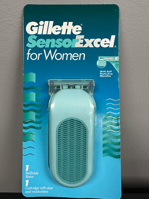 NEW Gillette Sensor Excel Razor for Women 1 Refillable Razor 1996 VTG ...