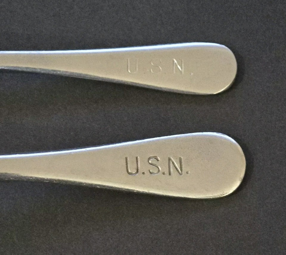 U.S. Navy Silverware Flatware Set Of 2 Silco Spoons Kitchen Dining ...