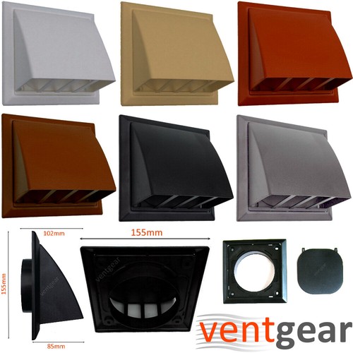 100mm 4" Cowl vent & non return flap - Tumble dryer- Extractor fan ...