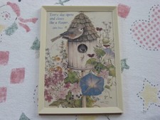Cyndy Callog Watercolor Print Framed 181/725 1994 Art Bluebirds Flowers ...