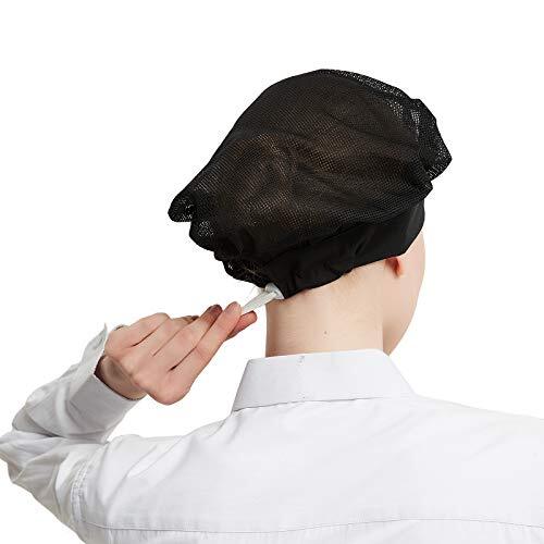 6 Pack Adjustable Chef Cap Mesh Cooking One Size Black Elastic ...