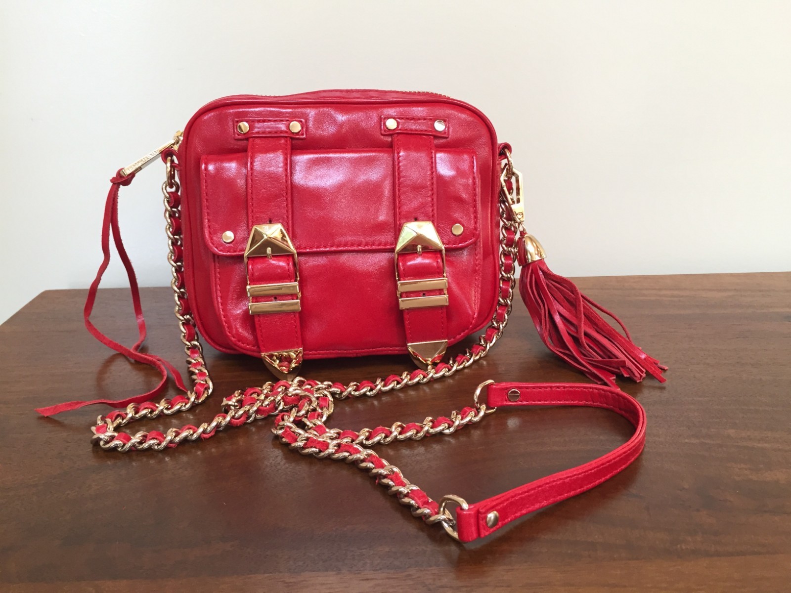 Rebecca Minkoff BOYFRIEND BAG Red Purse with Chain Strap | eBay