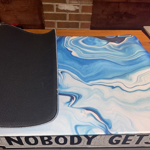 90x40cm EXTRA LARGE XXL Mouse Pad Mat Full Desk Blue Teal Ocean Waves ...