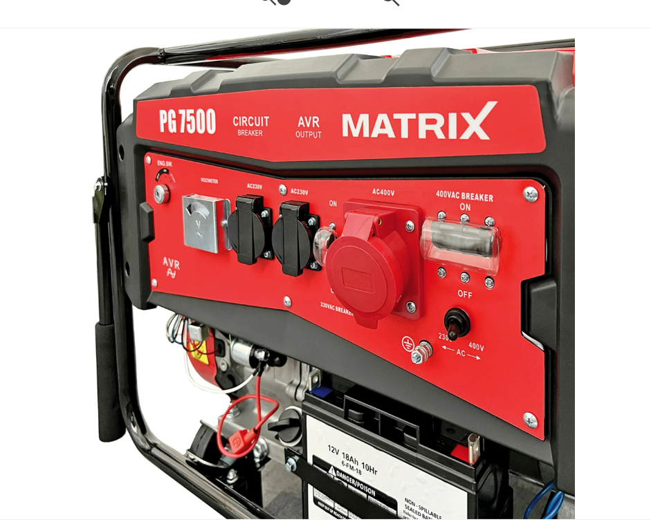 MATRIX Notstromaggregat Benzin Stromerzeuger 4 Takt AVR 230V 400V ...