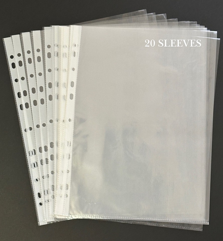 A4 Folder Binder Plastic Sleeves Office Filing Punched Poly Pockets ...