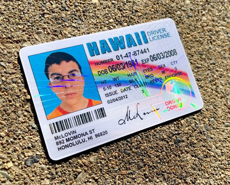 🌈🤓 McLovin ID CARD Movie Superbad Mc Lovin with "HOLOGRAM" 🌈🤓 | eBay