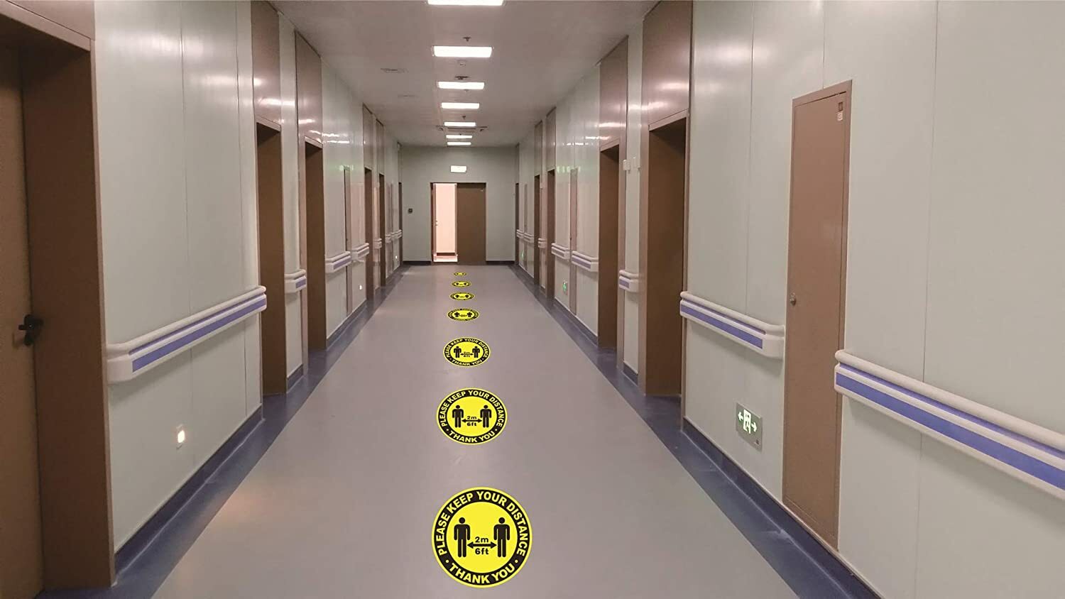 Social Distancing Floor Decals 12" 6Pack | 6 Feet Notice Floor Sign for ...