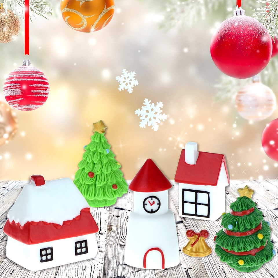 35 Miniature Ornaments - Snowy Winter Garden Snow Figurines, Mini ...