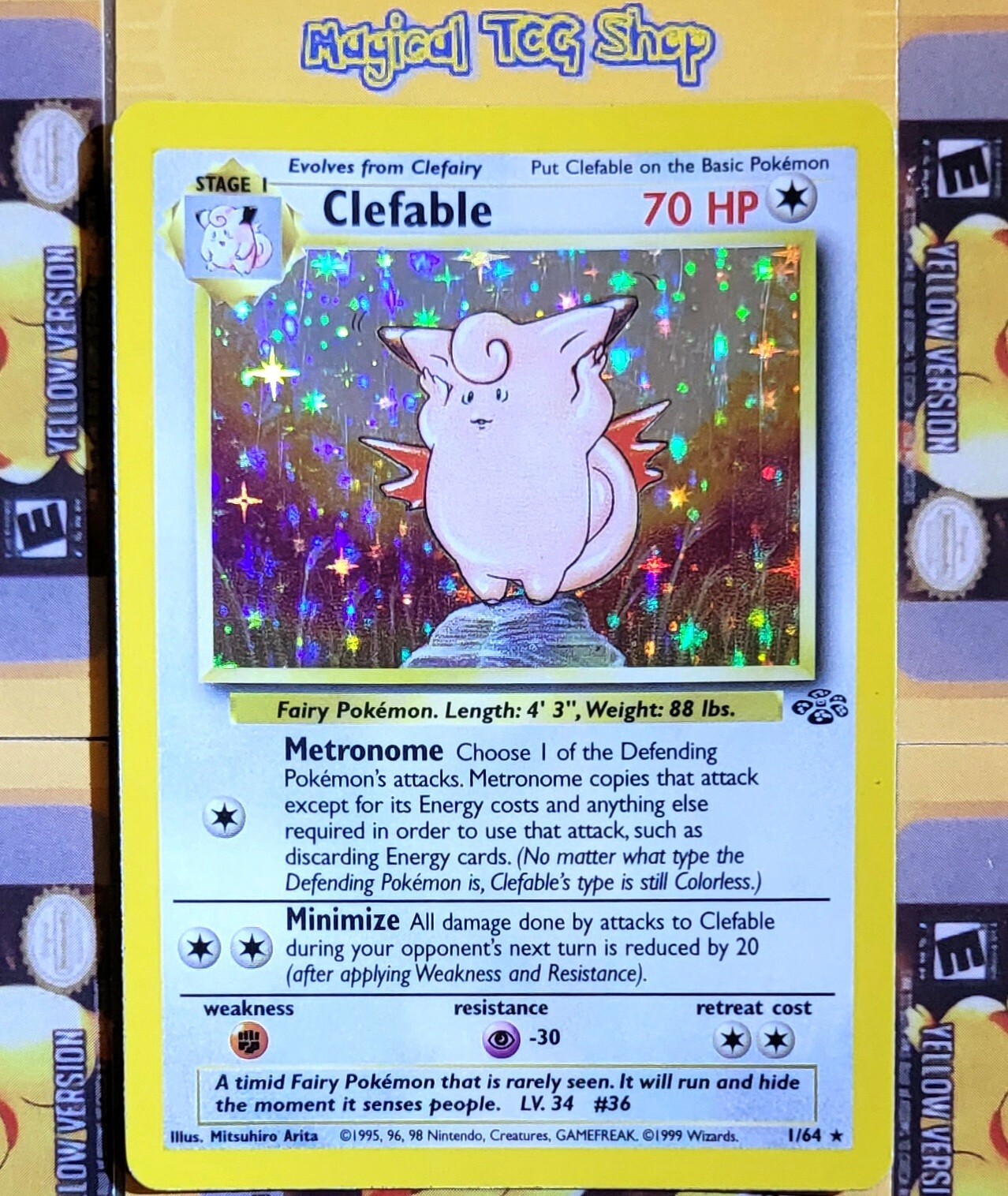 Pokemon Clefable Jungle Holographic Rare 1/64 WOTC 1999 | eBay