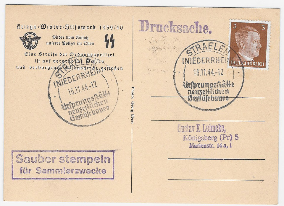 WW2 WWII Germany Third Reich used postcard 1944 SS | eBay
