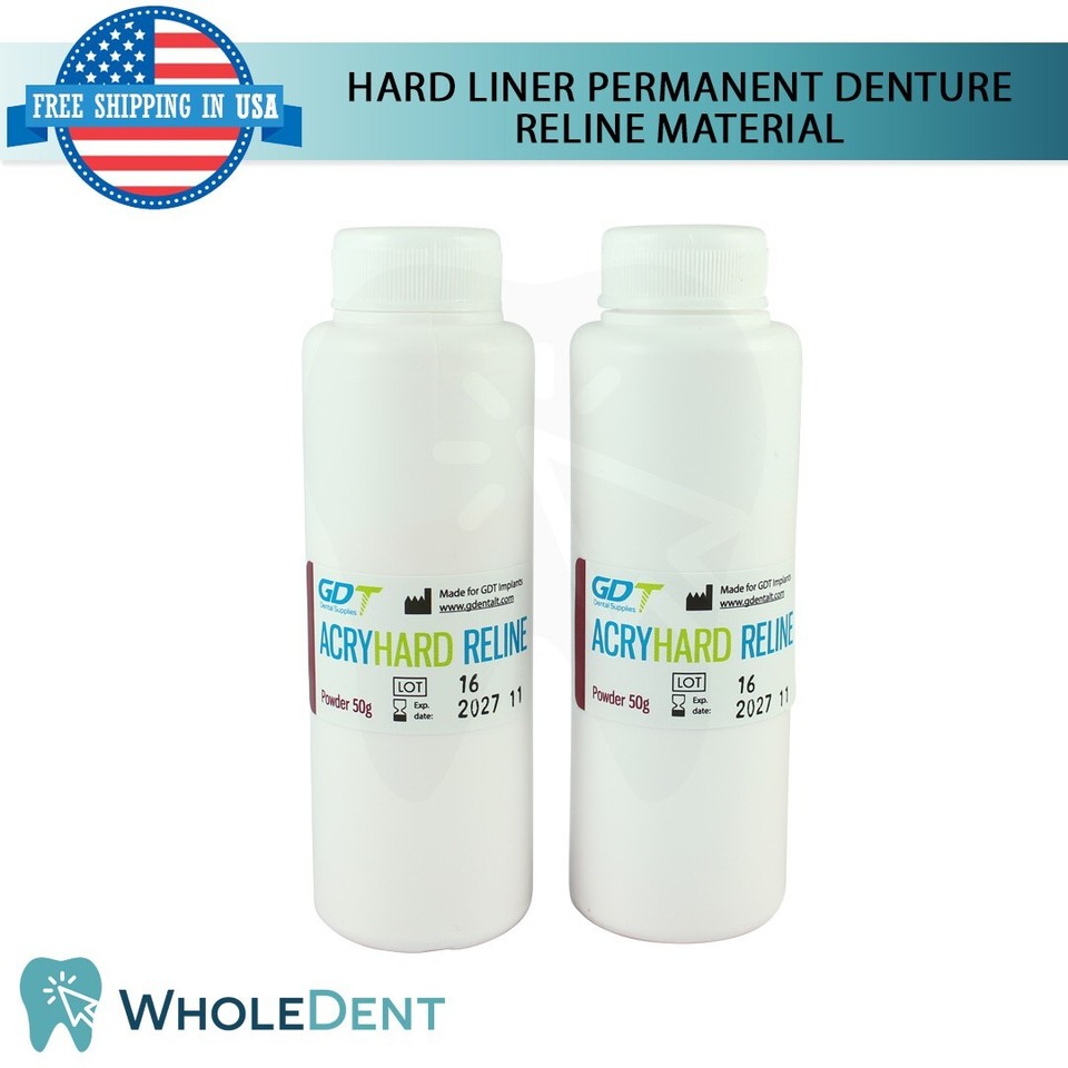 Self Curing Resin For Hard Liner Reline Home Use Kit DIY Denture Renew ...