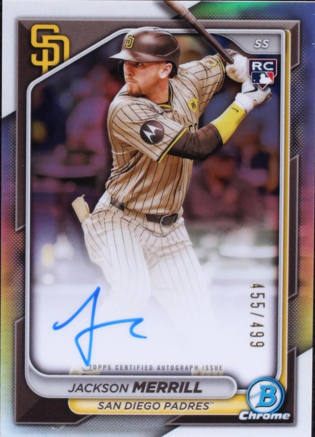 2024 Bowman Chrome - Chrome Rookie Autographs Jackson Merrill #CRA-JM ...