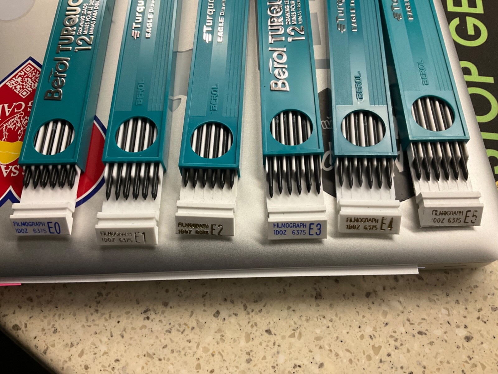 Berol Turquoise Eagle Drawing Leads (Lot of 6 full packs) E0 E1 E2 E3 ...